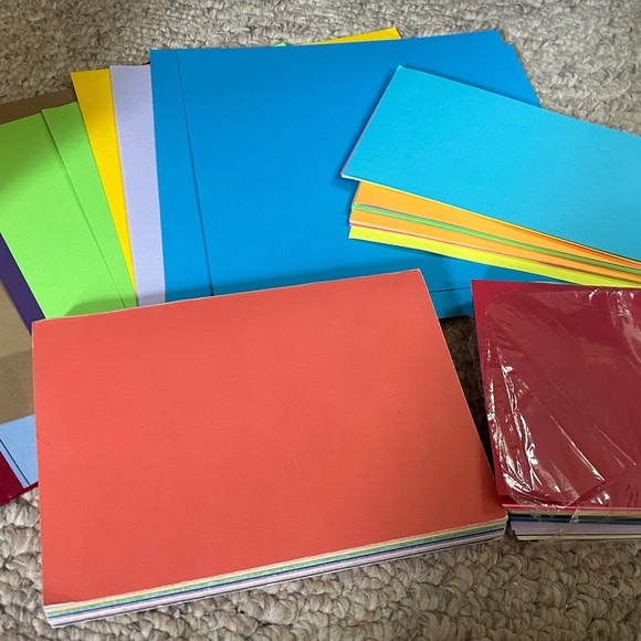 Art | Small Colored Construction Paper Lot All Different Sizes Colors ...
